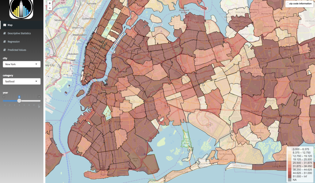Data Analysis of the Development of "Unhealthy" Neighborhood