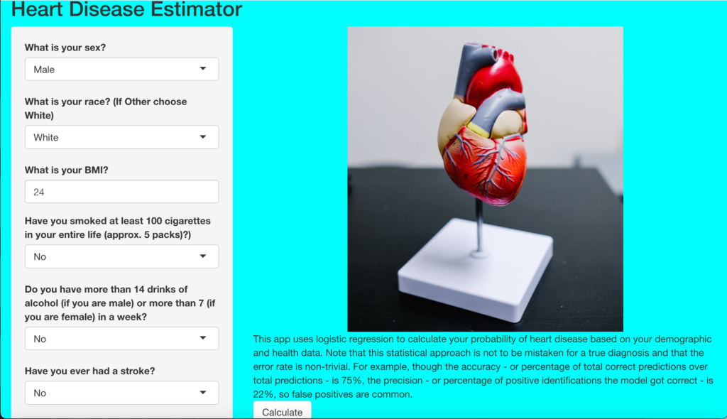 Heart Disease Estimation with Logistic Regression: R Shiny App | Data ... Heart Disease Estimation with Logistic Regression: R Shiny App | Data ...